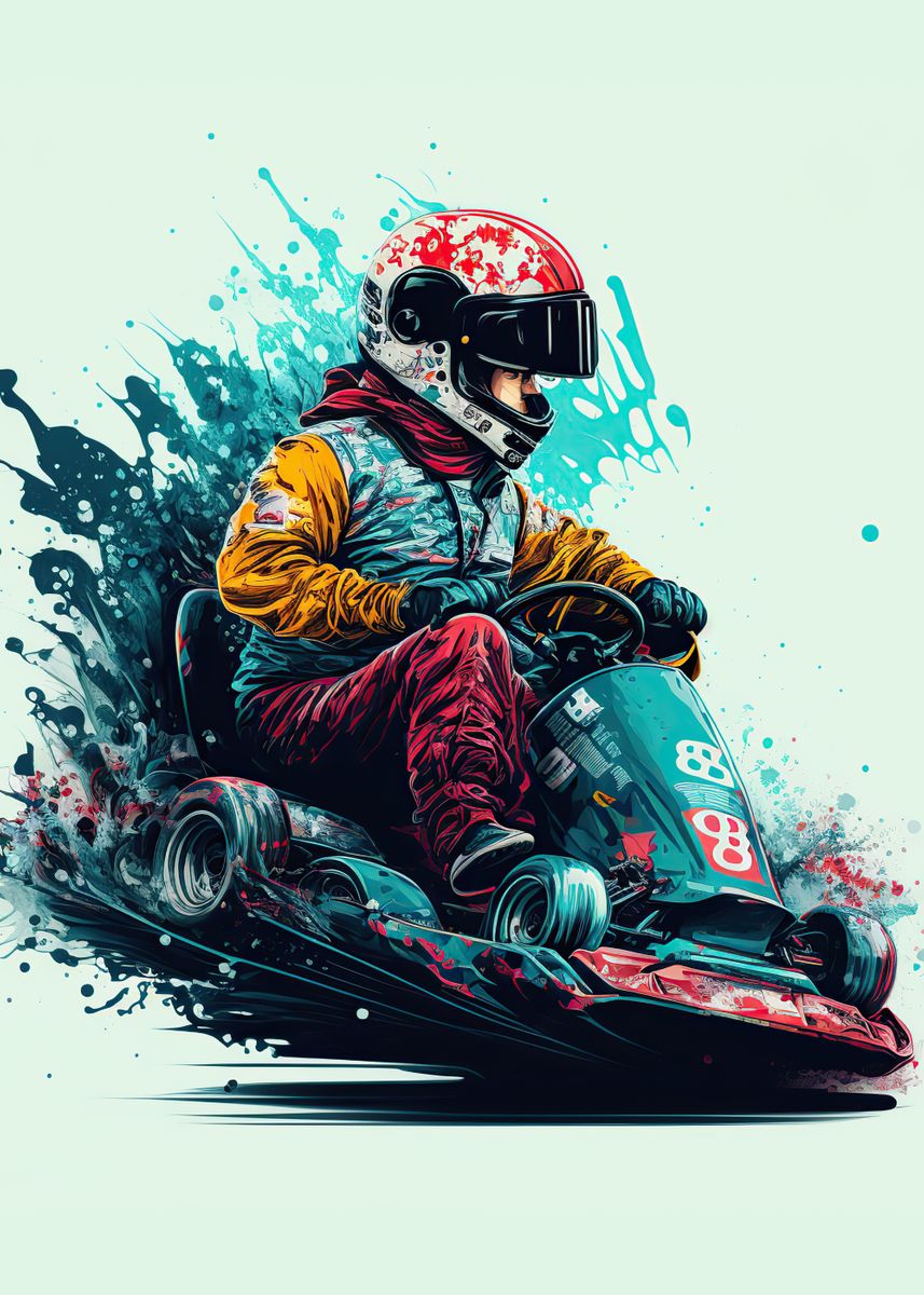 'Jetski ' Poster, picture, metal print, paint by Childs Space | Displate