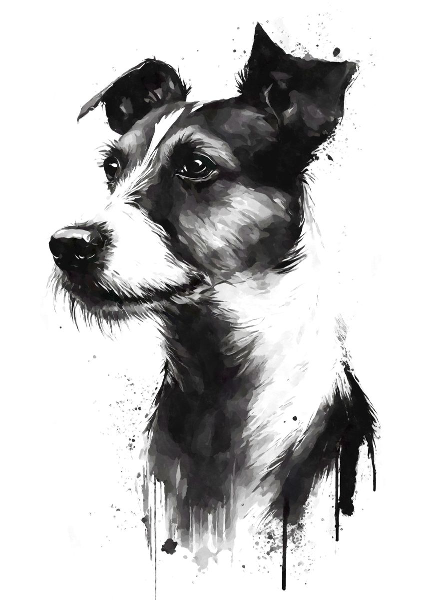 'Jack Russel Terrier Ink' Poster, picture, metal print, paint by Masaki ...