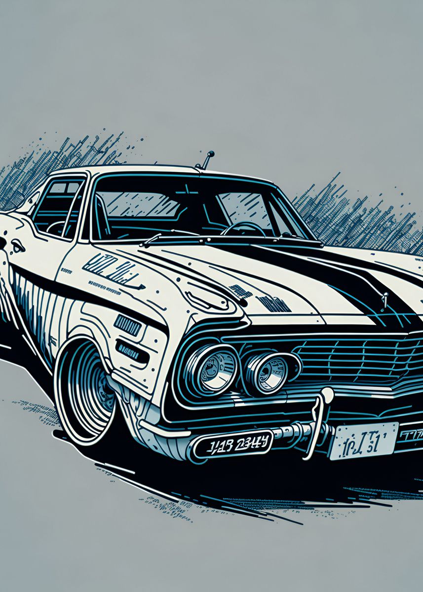 'Vintage car' Poster, picture, metal print, paint by Iurii Vlasenko ...