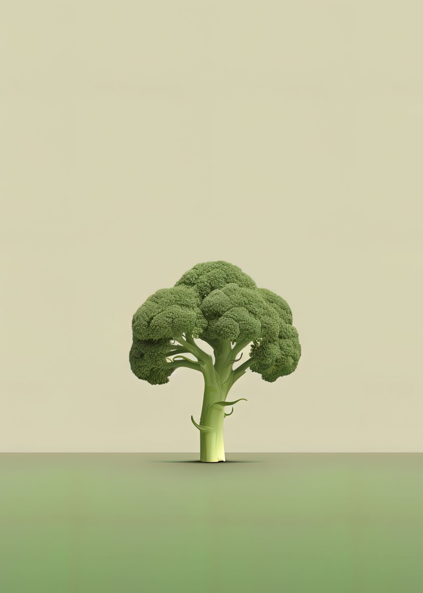 'Broccoli' Poster, picture, metal print, paint by Powerful Words | Displate