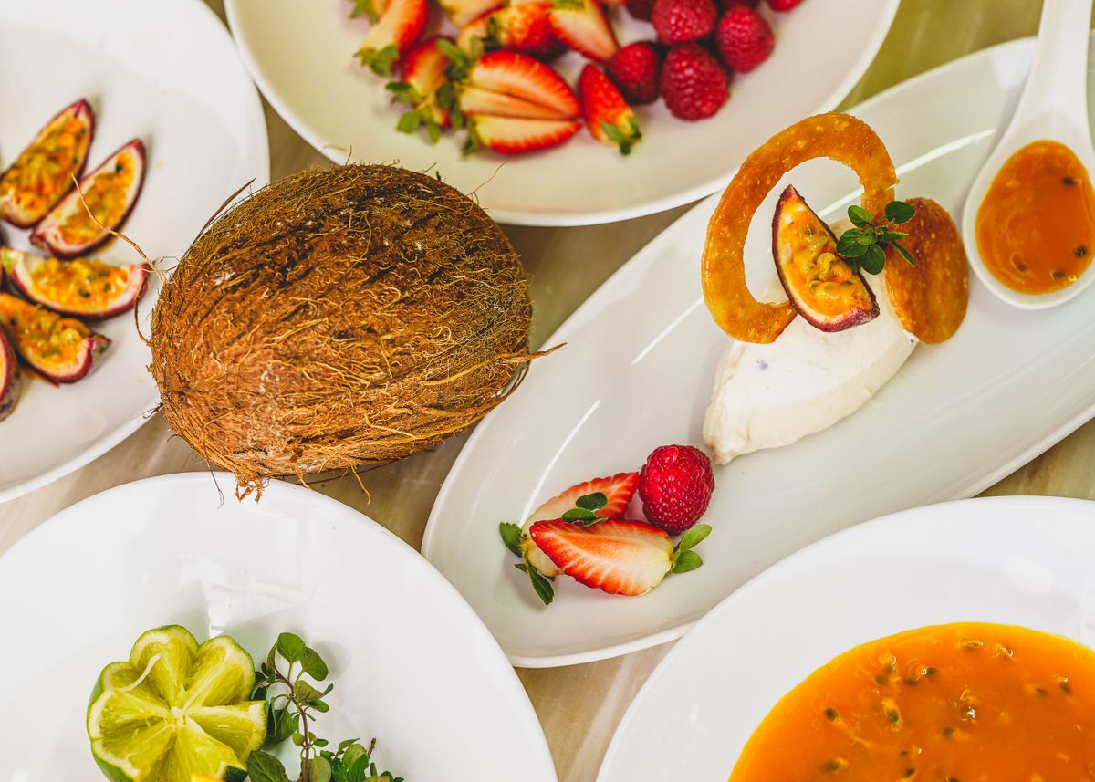 'dessert setting on table' Poster by Luis Godinho | Displate