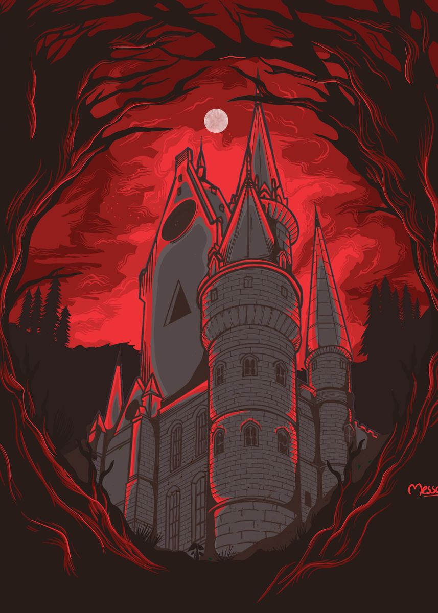 'Castle horror ' Poster, picture, metal print, paint by Messa God ...