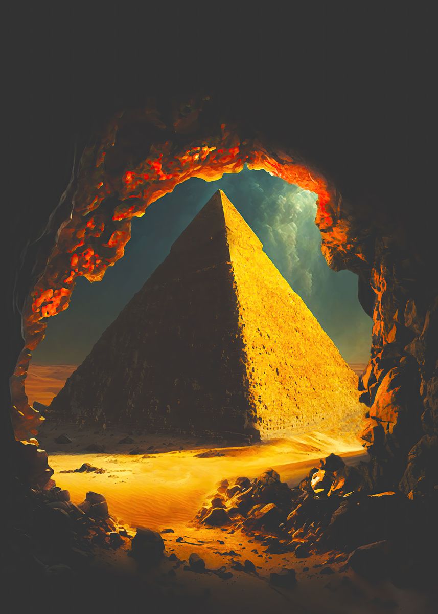 'Lost Pyramid' Poster, picture, metal print, paint by AndrejZT | Displate