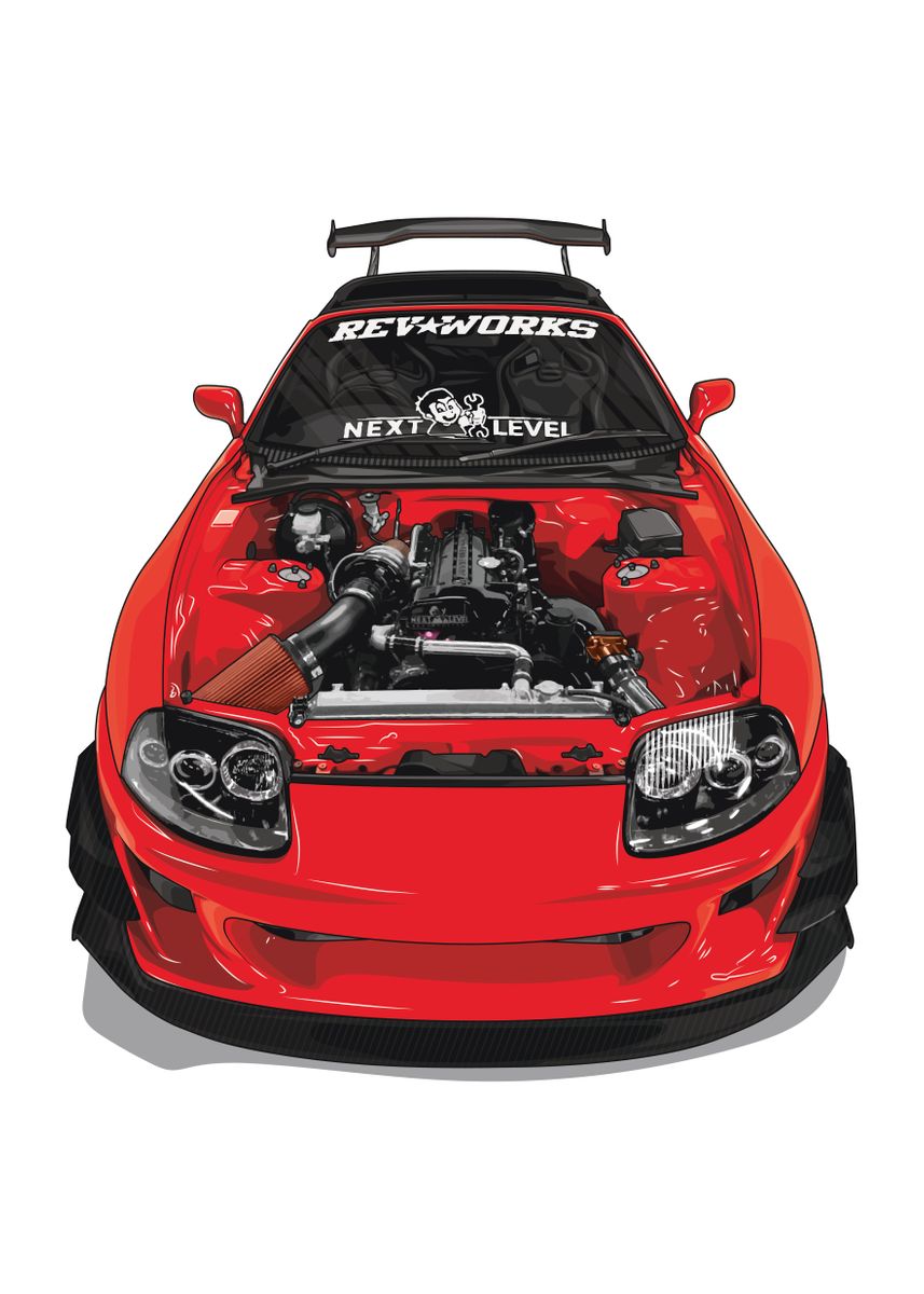 'Toyota Supra MK4 RevWorks' Poster, picture, metal print, paint by ...