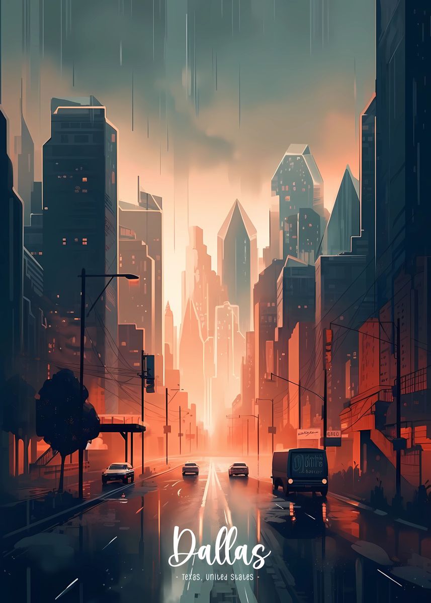 'Dallas' Poster, picture, metal print, paint by Barney Decor | Displate