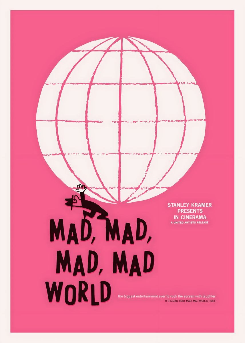 'Mad Mad World 1963 Pink' Poster, picture, metal print, paint by Izu ...