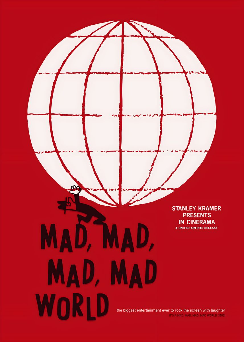 'Mad Mad World 1963 Red' Poster, picture, metal print, paint by Izu ...