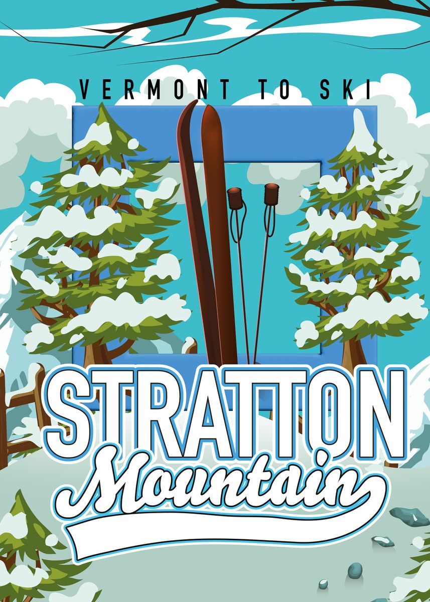 'Stratton Mountain Ski ' Poster by David Green | Displate