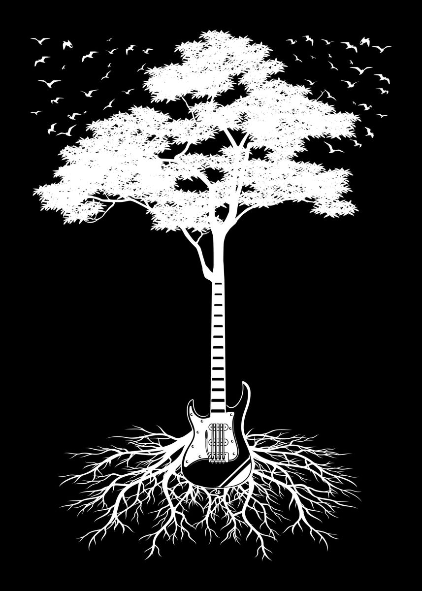 'Electric Guitar Tree' Poster, picture, metal print, paint by ...