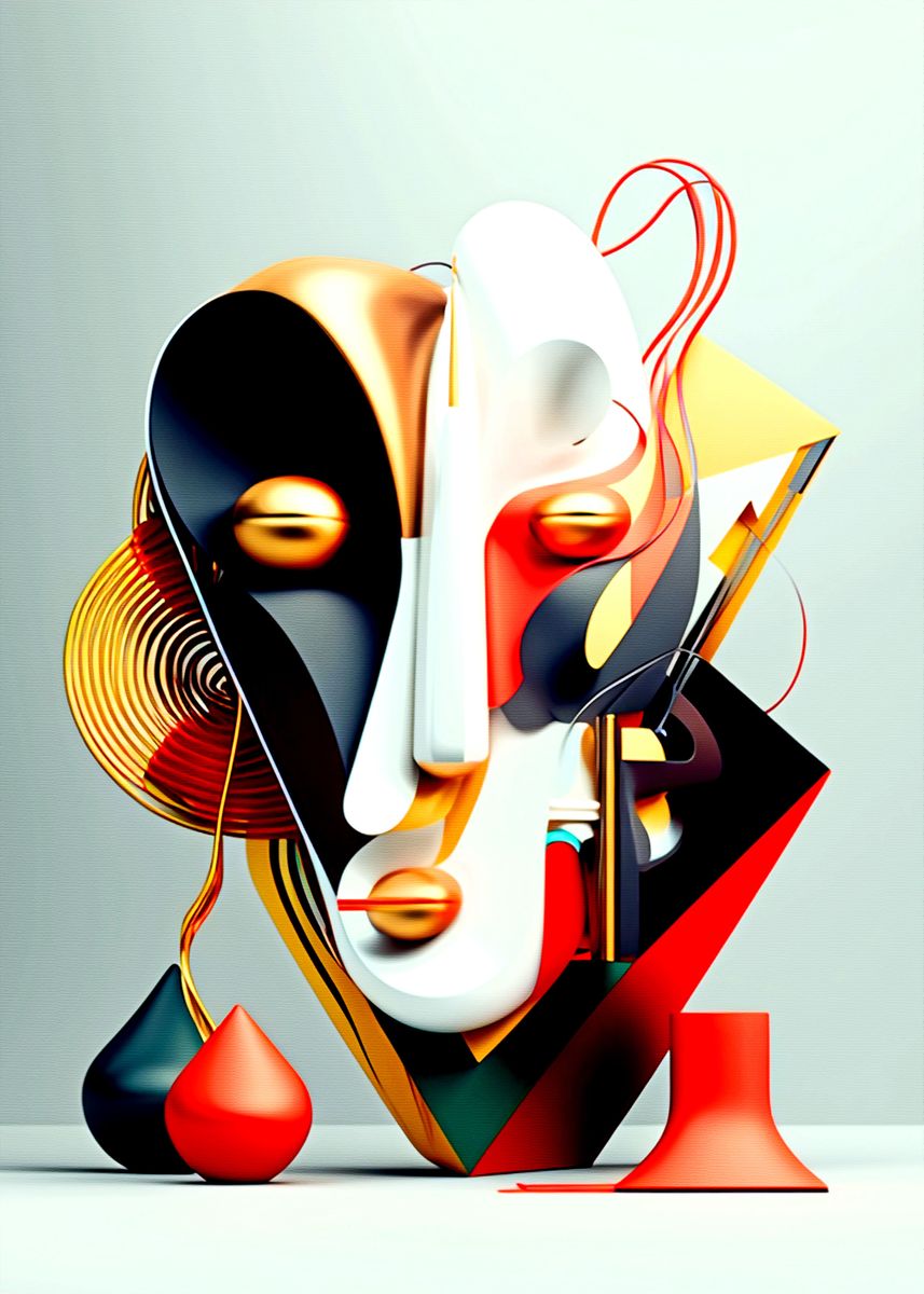 'Abstract Face' Poster, picture, metal print, paint by dnland thane ...