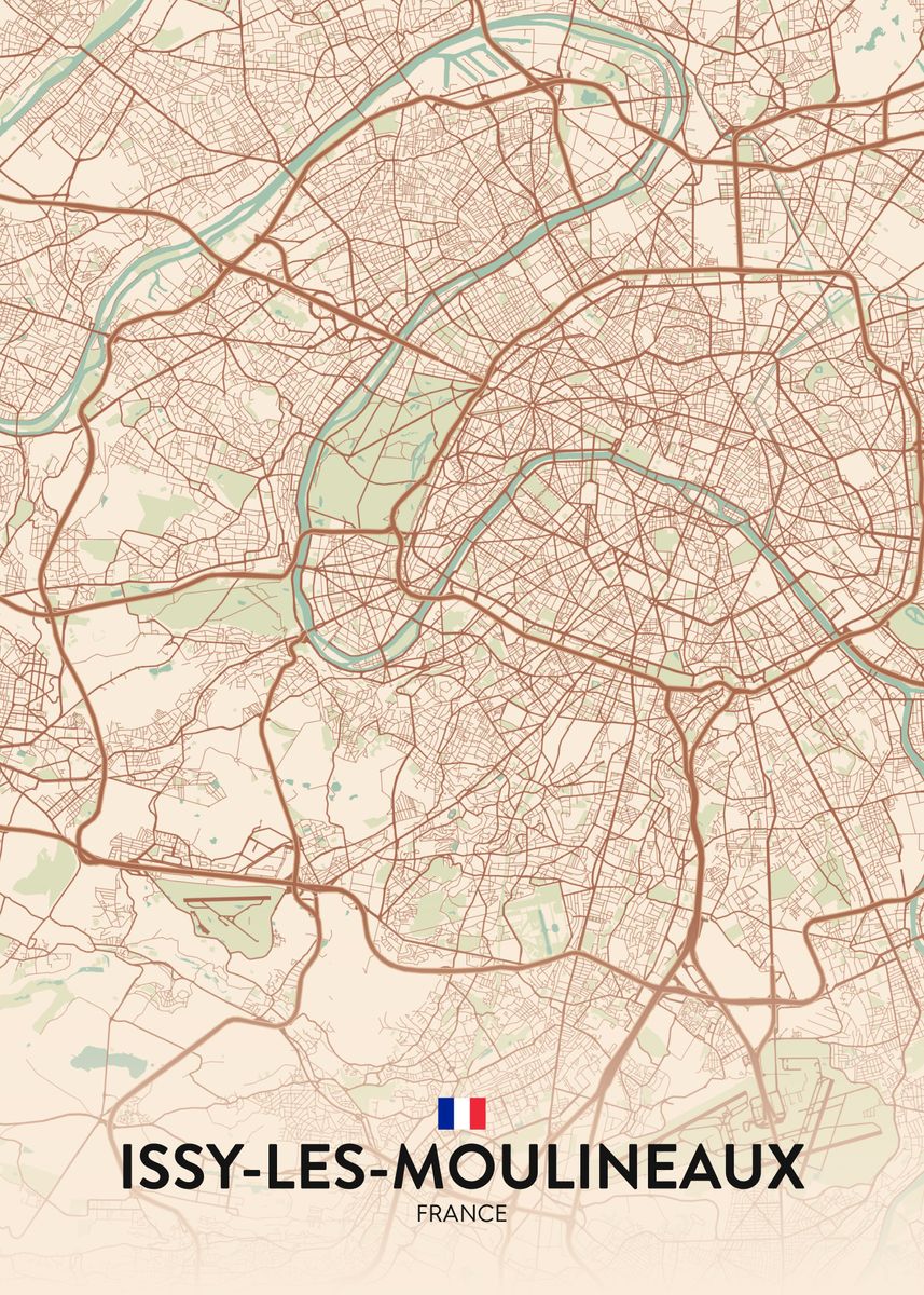 'Issy Les Moulineaux FR' Poster, picture, metal print, paint by IMR ...