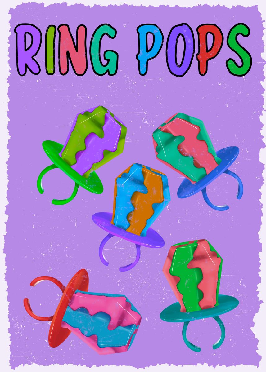 'Vintage Ring Pops Poster' Poster, picture, metal print, paint by Art ...