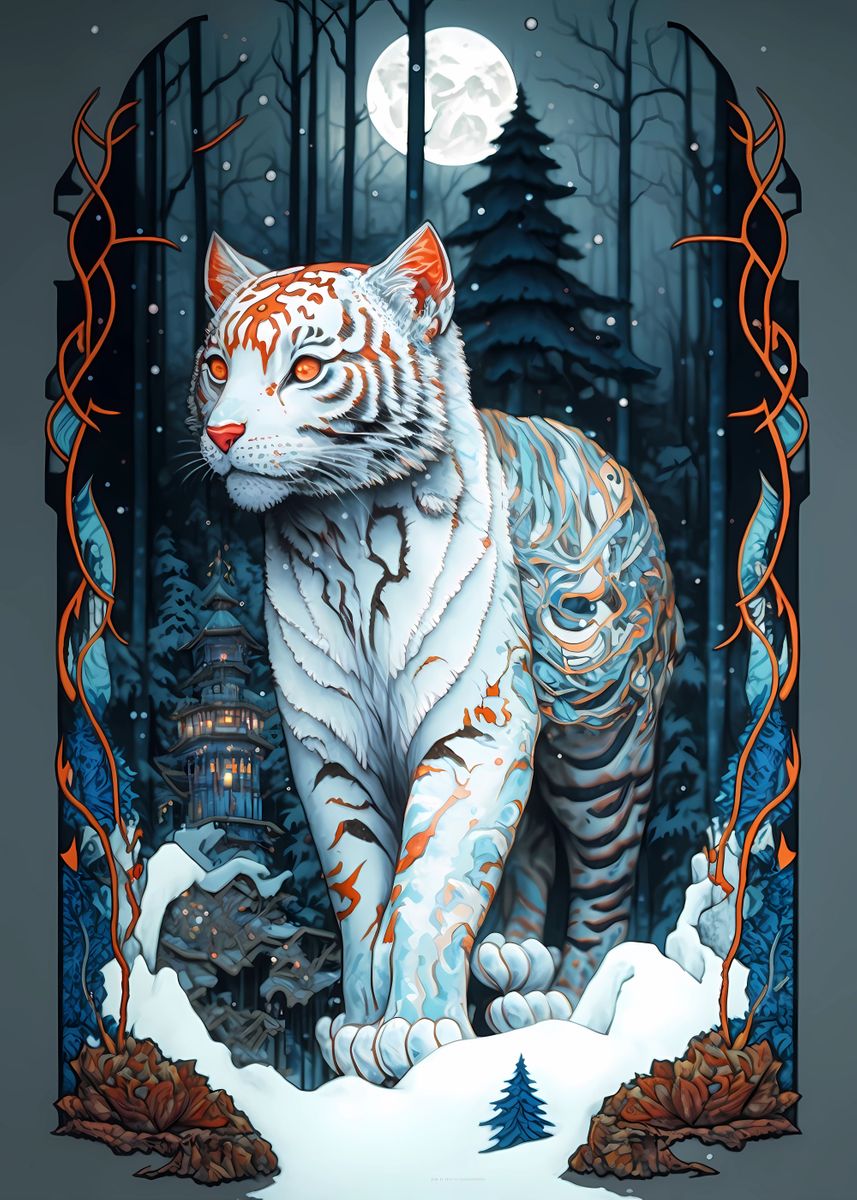 'Tiger Mythical world' Poster, picture, metal print, paint by Parker ...