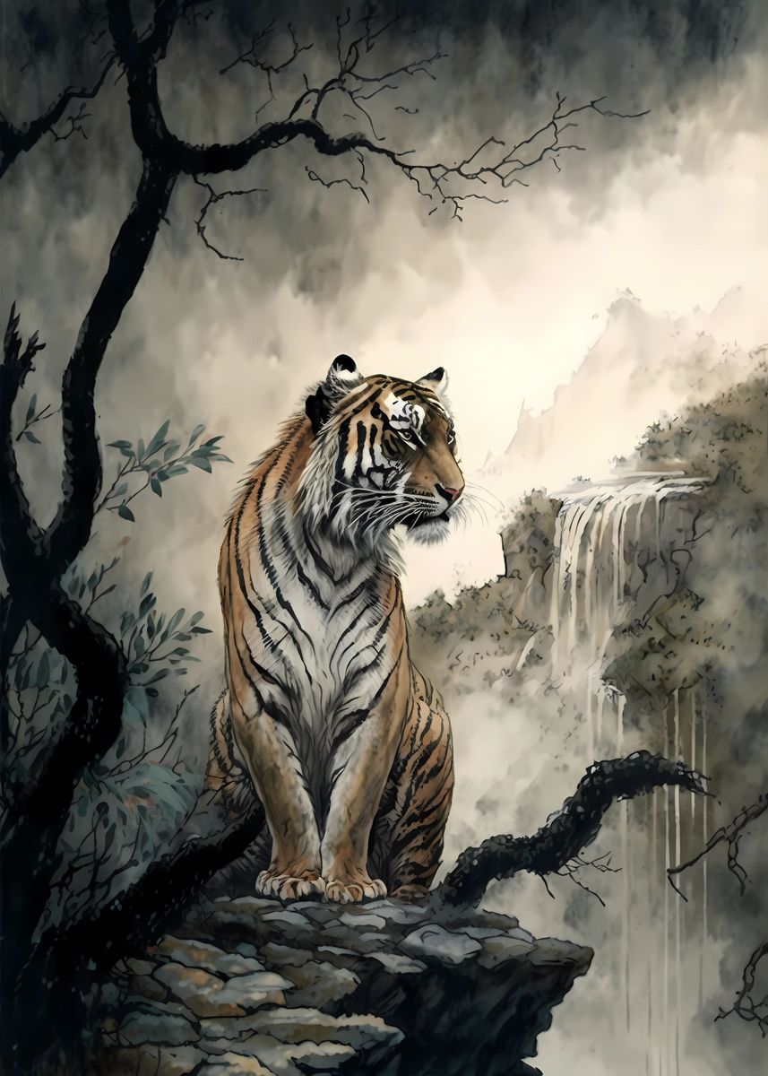 'Tiger Mythos' Poster, picture, metal print, paint by Parker World ...