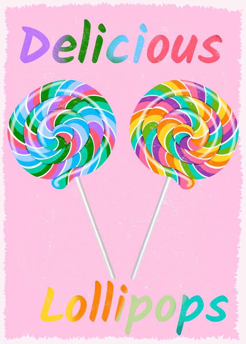 'Delicious Lollipops ' Poster by Art By Liz | Displate