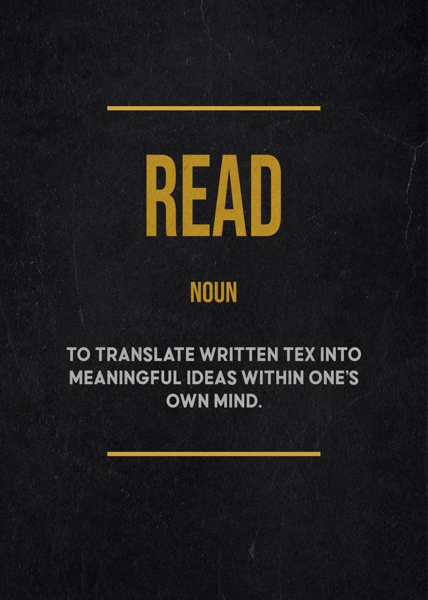 'Read definition' Poster, picture, metal print, paint by Motivation ...