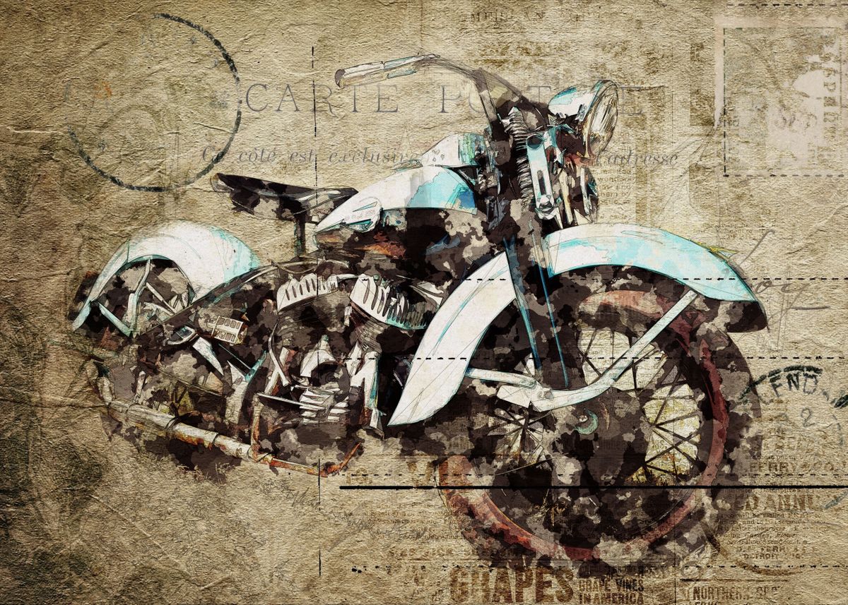 'motor art poster' Poster by Lembayung Senja Studio | Displate