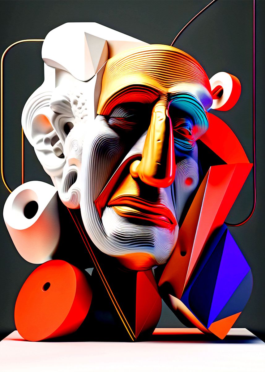 'Abstract Face' Poster, picture, metal print, paint by dnland thane ...