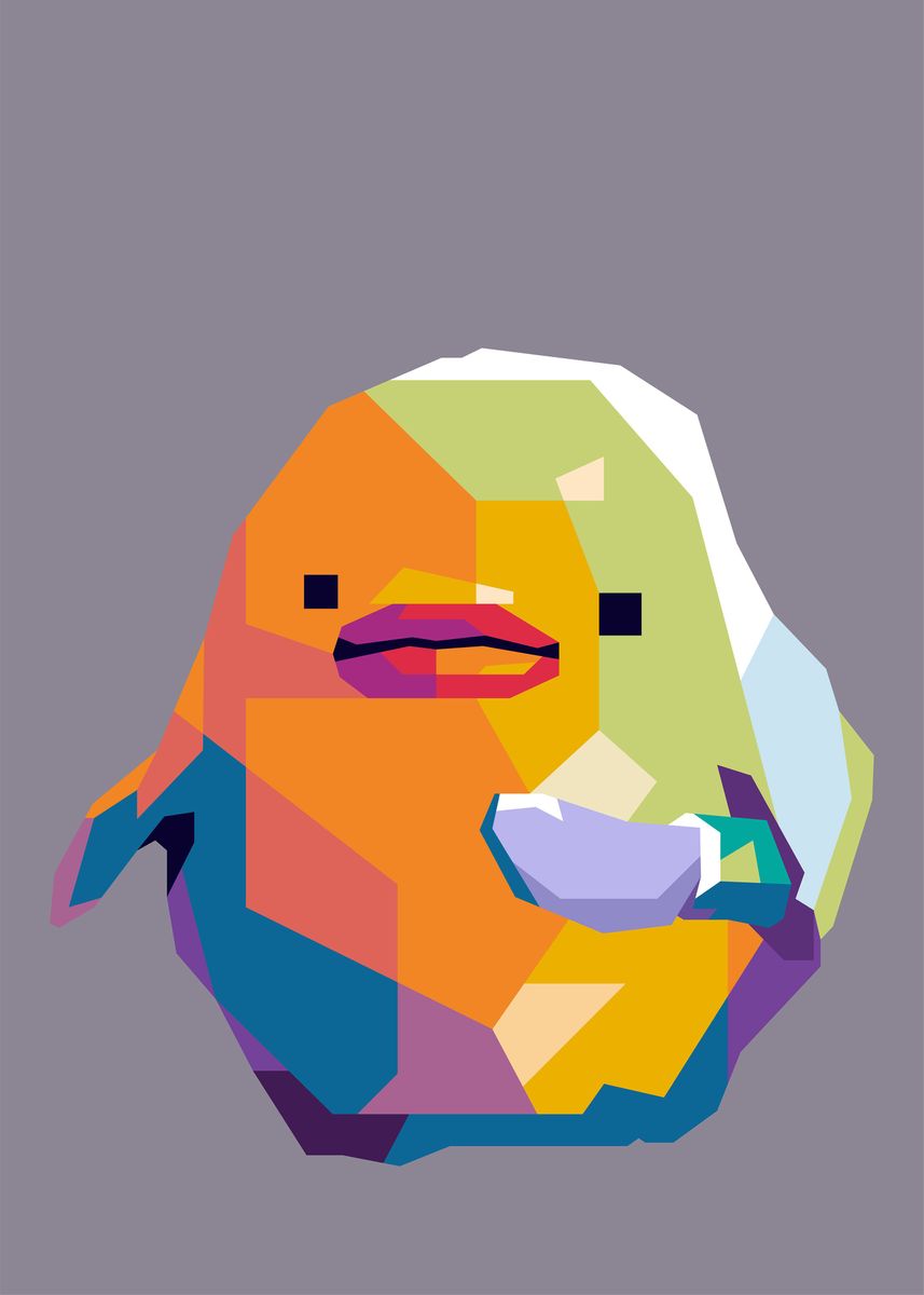 'Duck Chicken Knife Meme' Poster, picture, metal print, paint by ...
