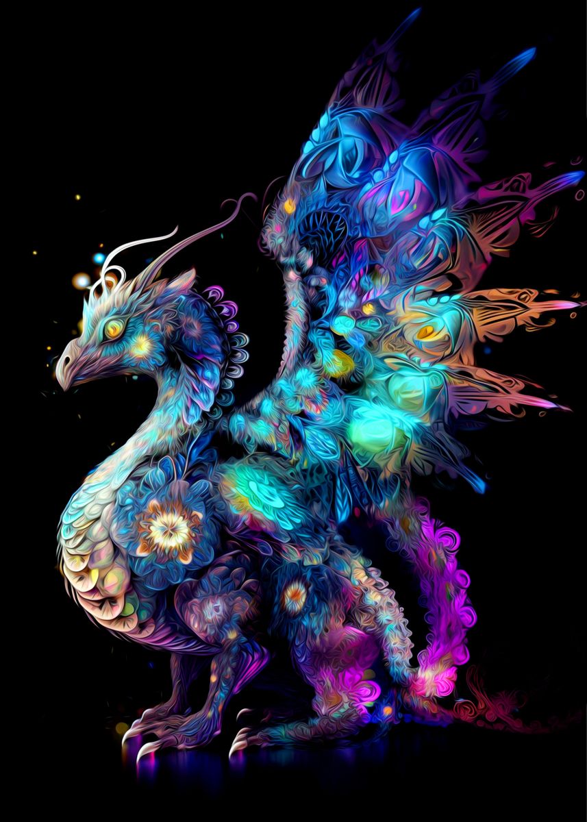 'Dragon' Poster, picture, metal print, paint by Andie Owen | Displate