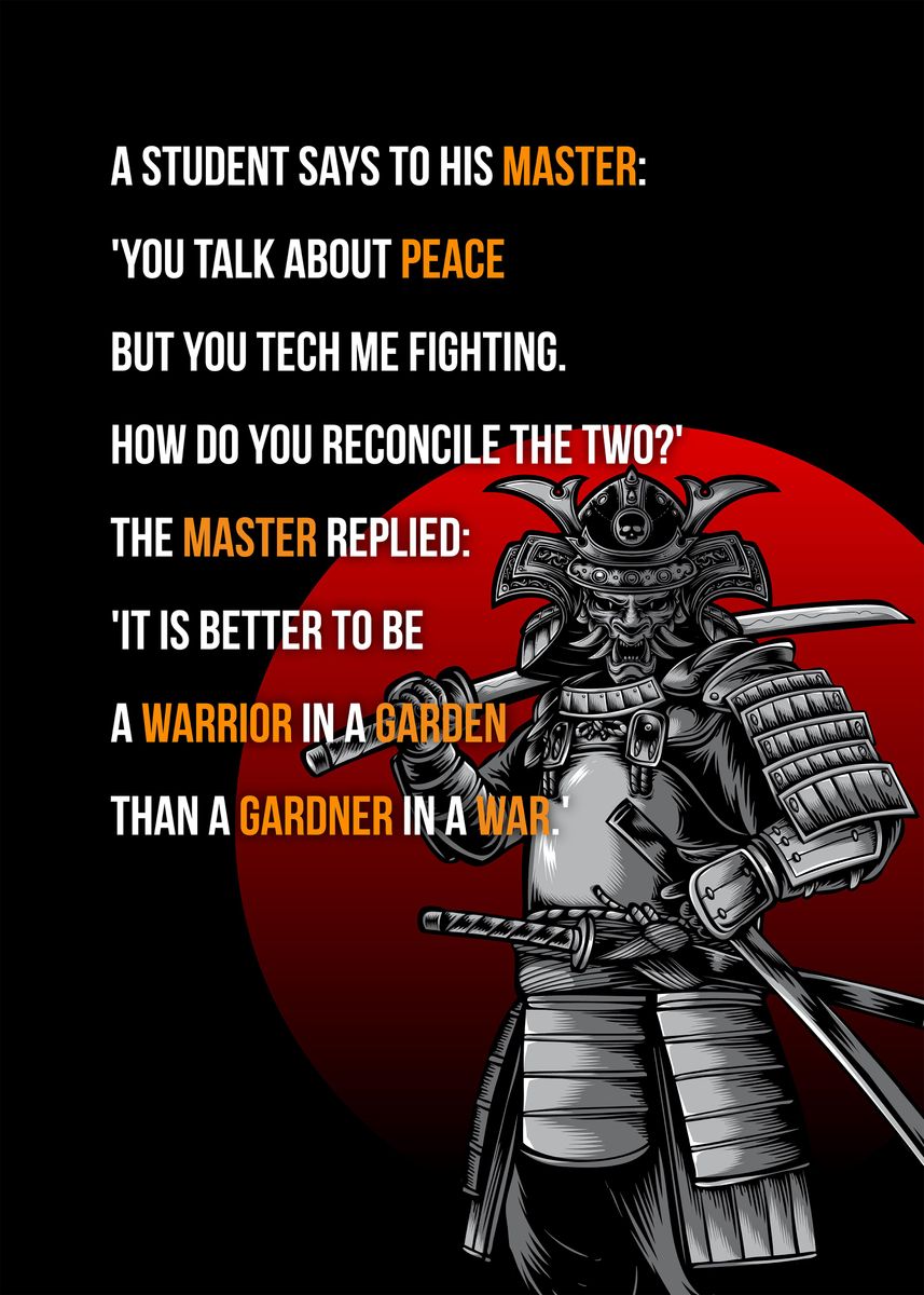 'Samurai Motivation' Poster, picture, metal print, paint by HOLOSOMNIA ...