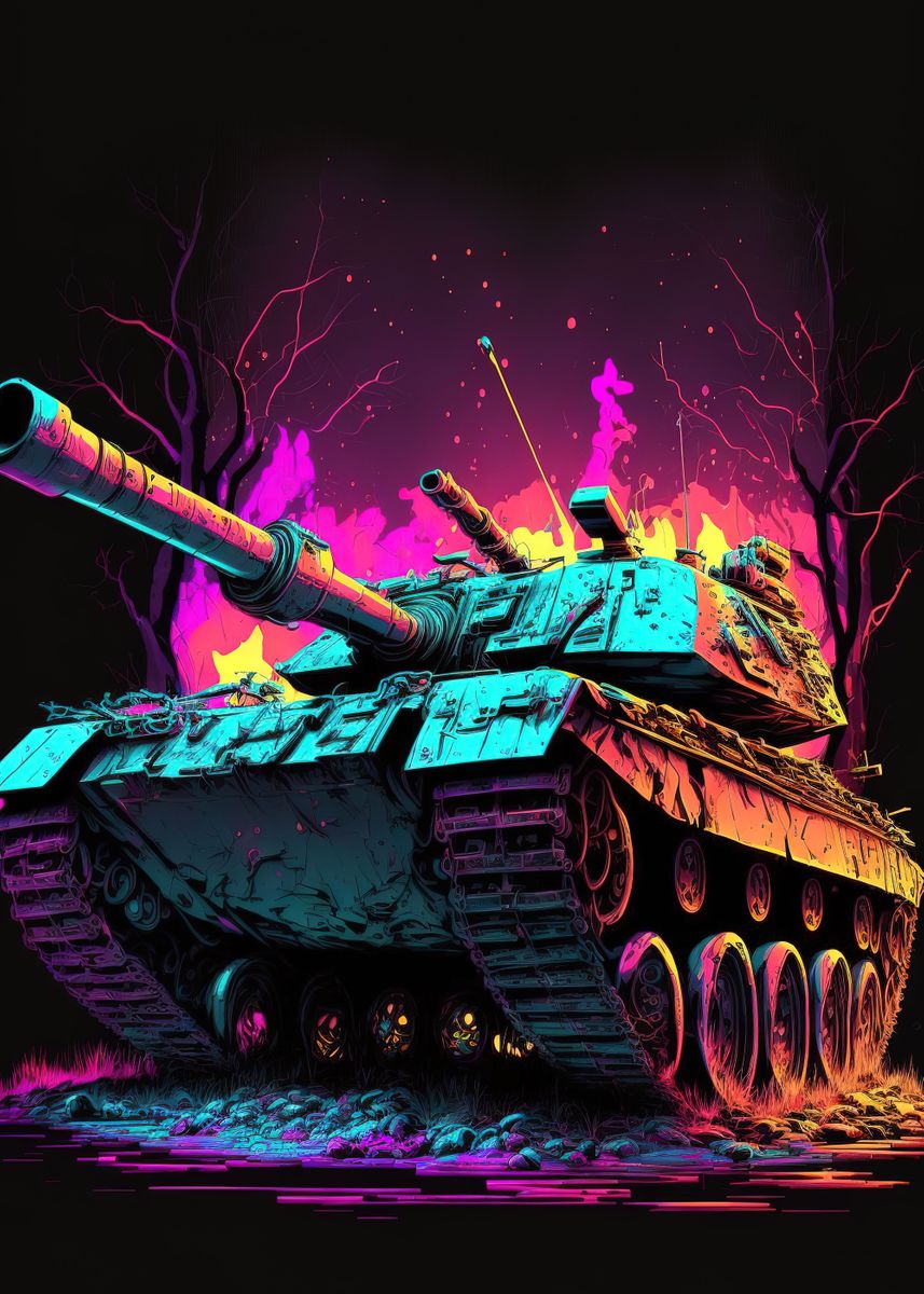 'Battle Tank' Poster, picture, metal print, paint by AlycePreston ...