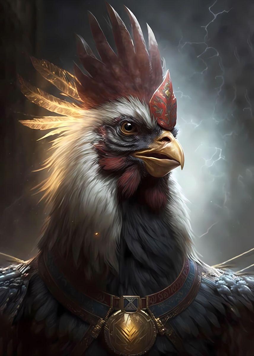 'King Chicken' Poster, picture, metal print, paint by Keeling Creative ...