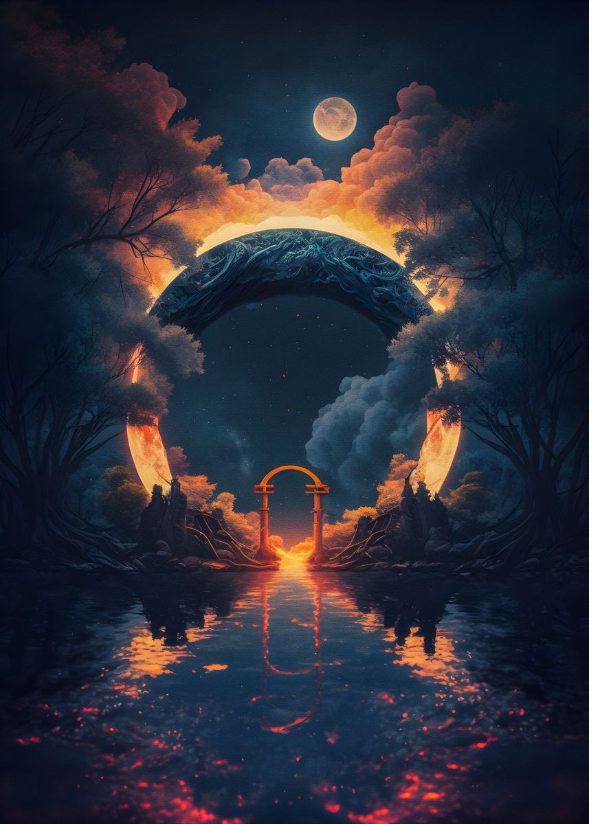 'Fire Portal' Poster, picture, metal print, paint by Muhammad Irsan ...