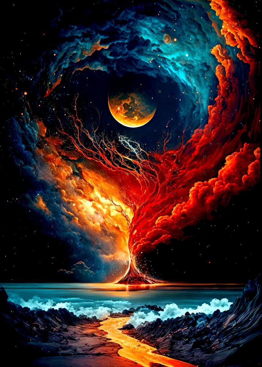 'Fantasy World' Poster, picture, metal print, paint by tina bear | Displate