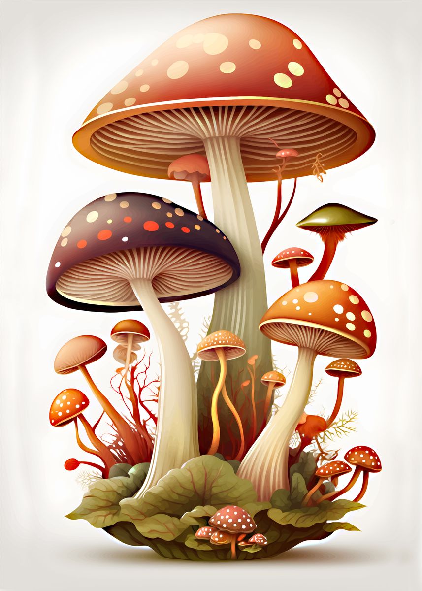 'mushroom' Poster, picture, metal print, paint by Mounier Wanjak | Displate