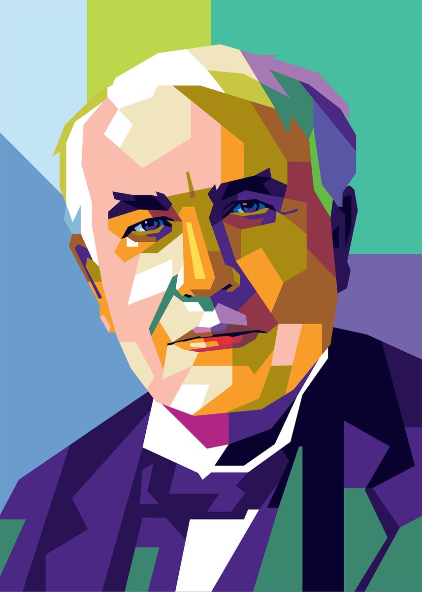 'Thomas Edison' Poster, picture, metal print, paint by Erick Sato ...