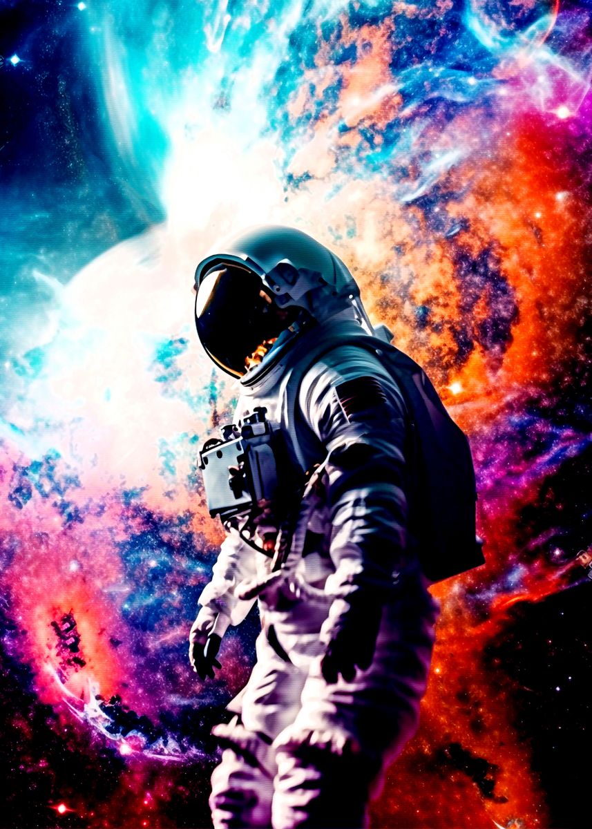 'Astronaut' Poster, picture, metal print, paint by Karill Art | Displate