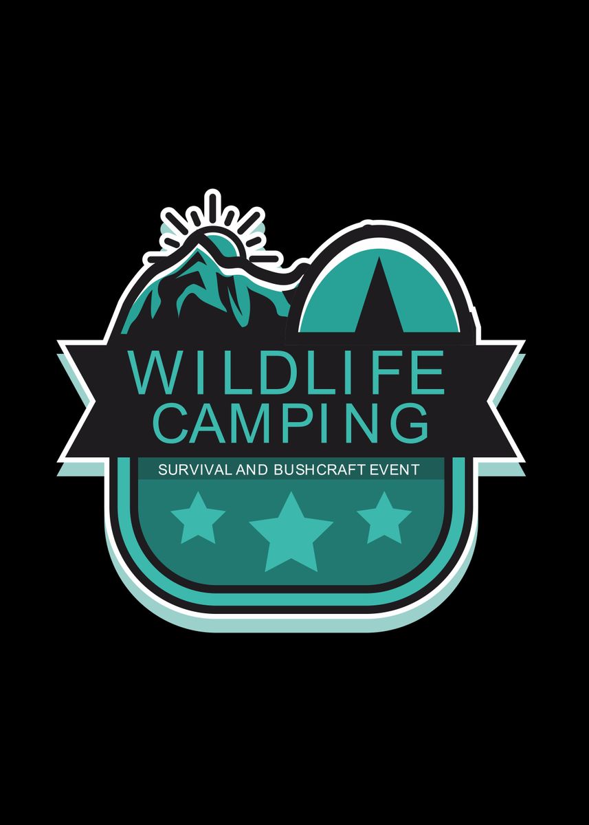 ' WILDLIFE CAMPING' Poster, picture, metal print, paint by Lugu ...