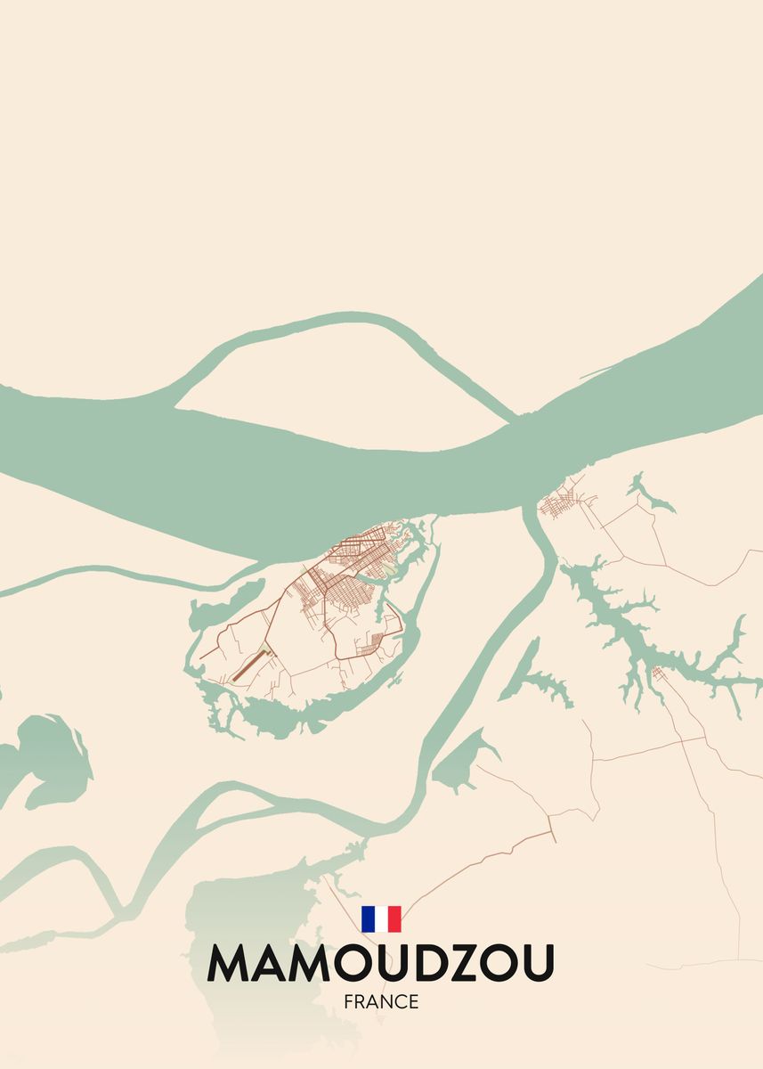 'Mamoudzou FR' Poster, picture, metal print, paint by IMR Designs ...