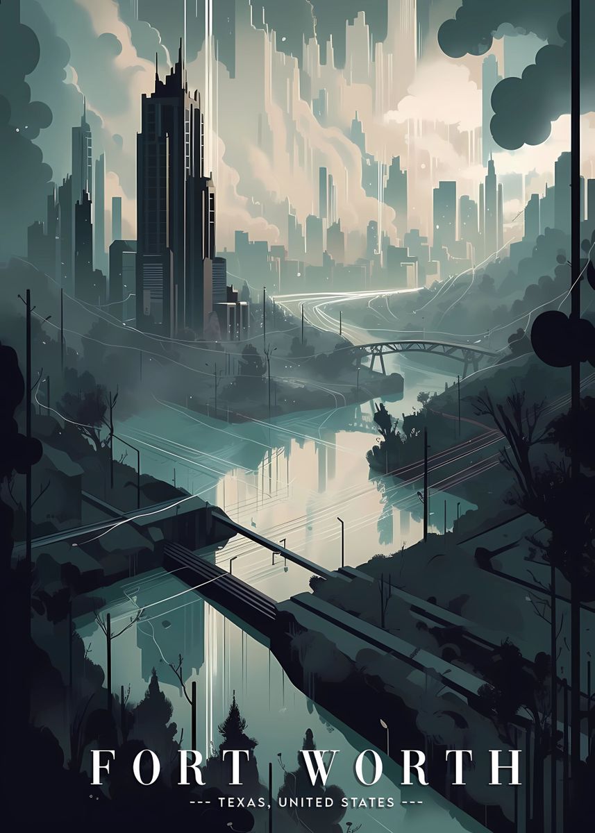 'Fort Worth' Poster, picture, metal print, paint by Baron Style | Displate