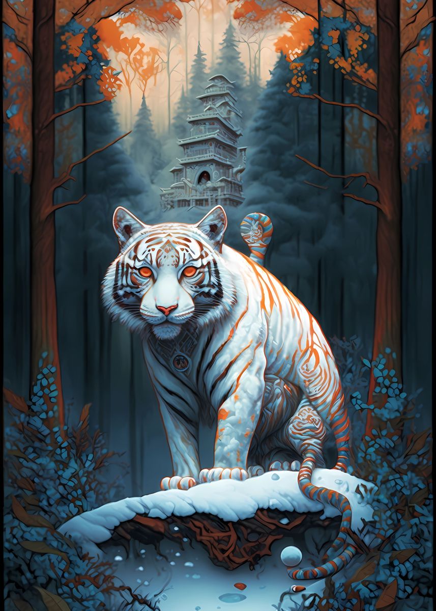 'Tiger Mythical world' Poster by Parker World | Displate