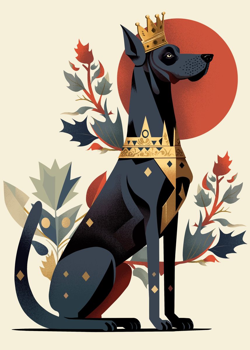 'Royal dog illustration' Poster, picture, metal print, paint by Nhan ...
