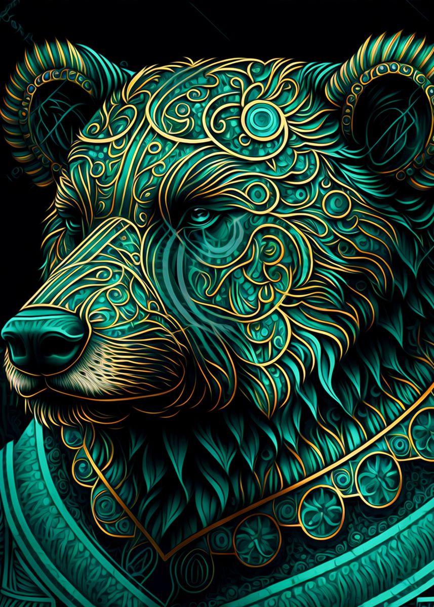 'Bear' Poster, picture, metal print, paint by khoa doan | Displate