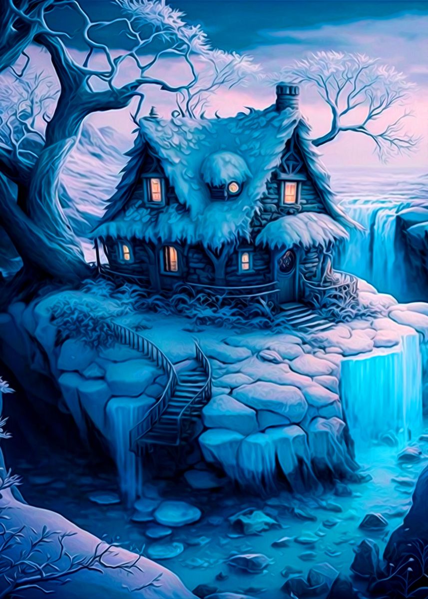 'Cute House' Poster, picture, metal print, paint by Kante Dino | Displate