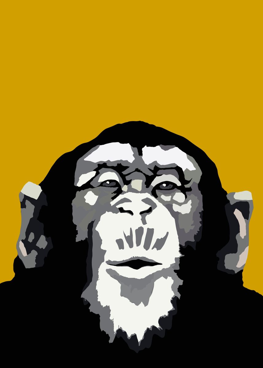 'Cute ape' Poster, picture, metal print, paint by Mild pic | Displate