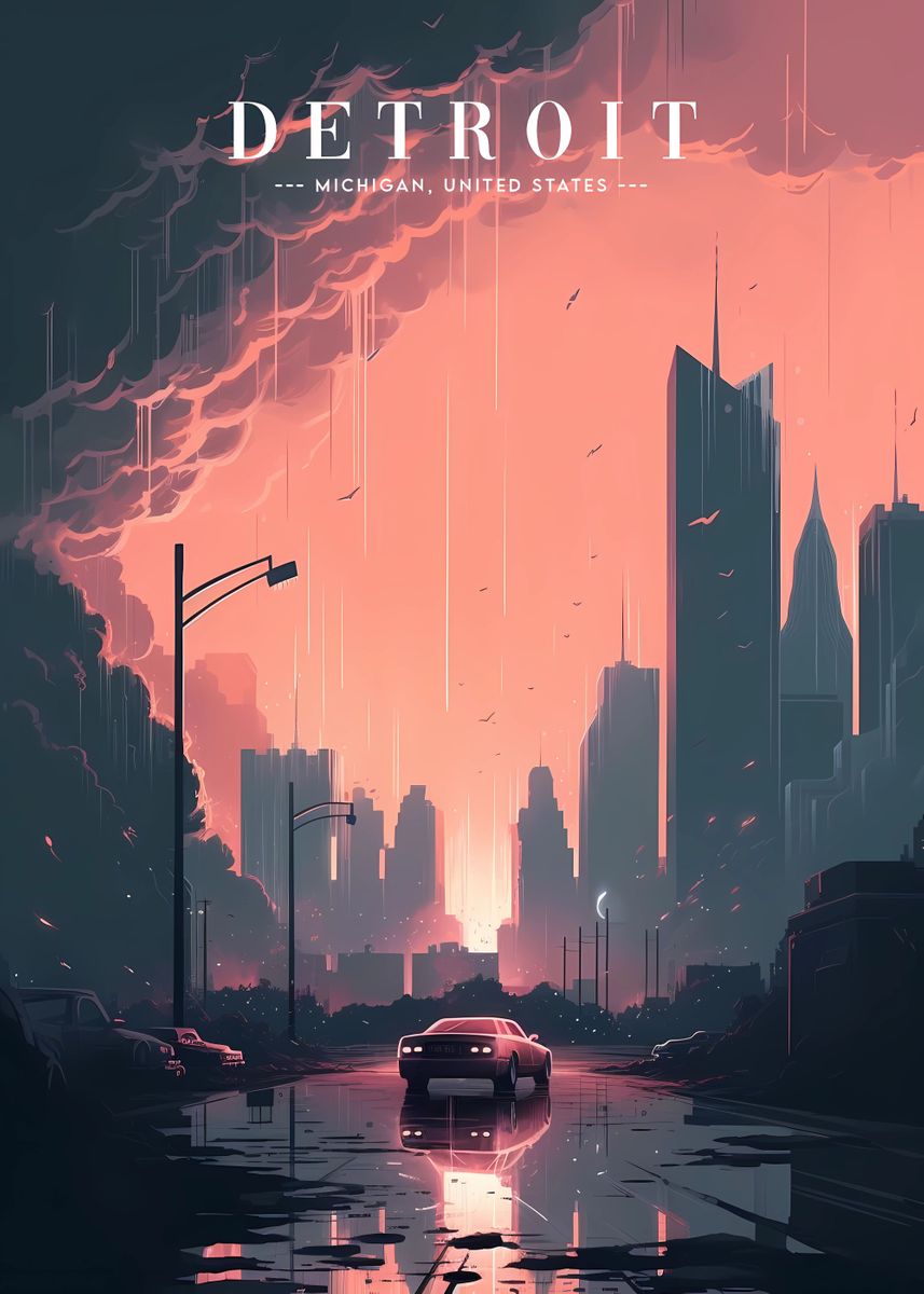'Detroit' Poster by Baron Style | Displate