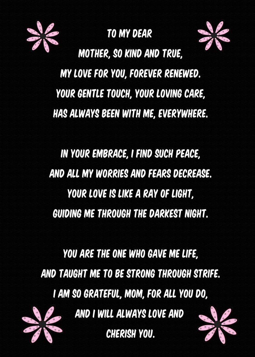 'DEAR MOM' Poster by ANDRE MCKAY | Displate