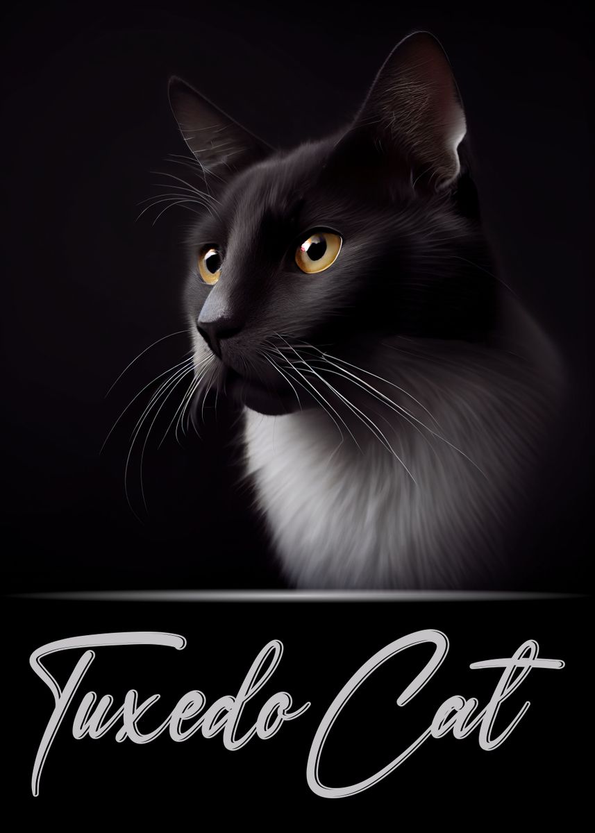 'Tuxedo Cat' Poster by Artistic Paradigms | Displate