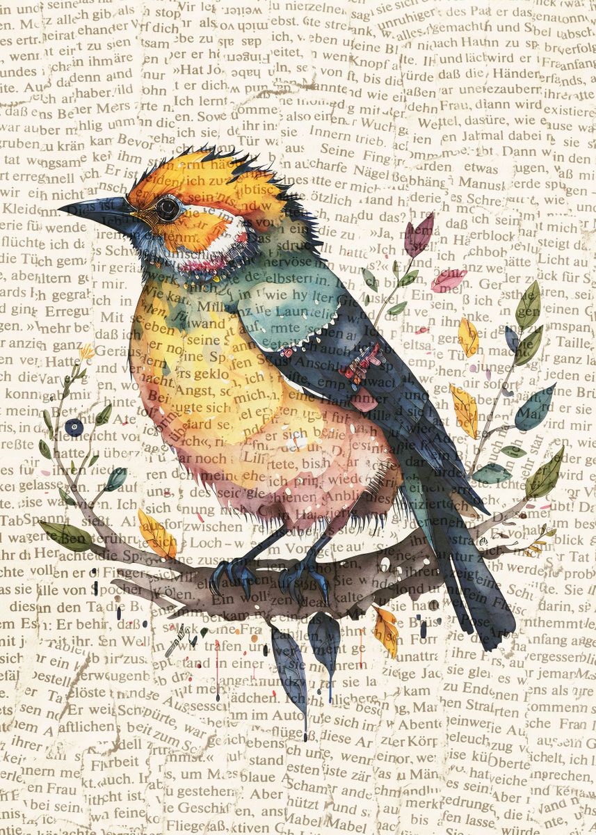 'Journal Watercolor Bird' Poster, picture, metal print, paint by Juka ...