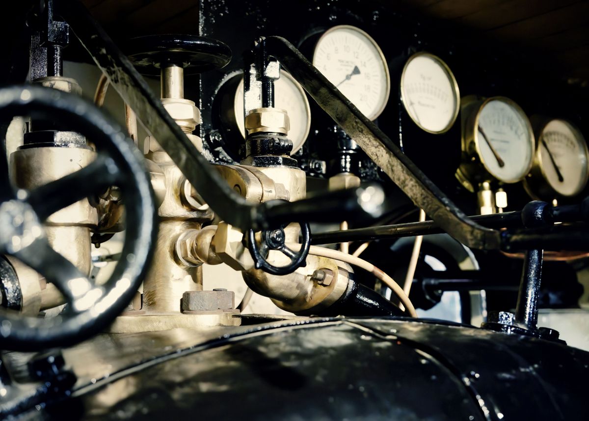 'Steampunk train control co' Poster by Gianfranco Grenar | Displate