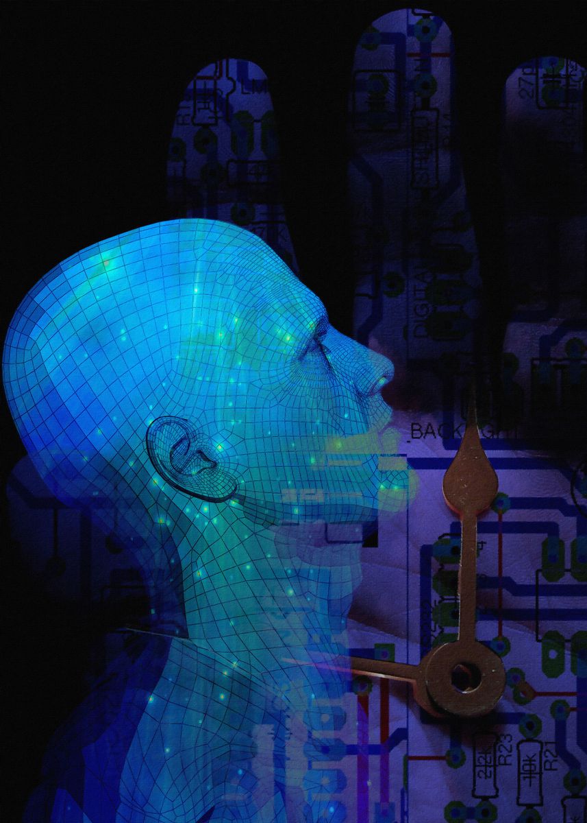 'Machine Mind Concept' Poster, picture, metal print, paint by Bruce ...