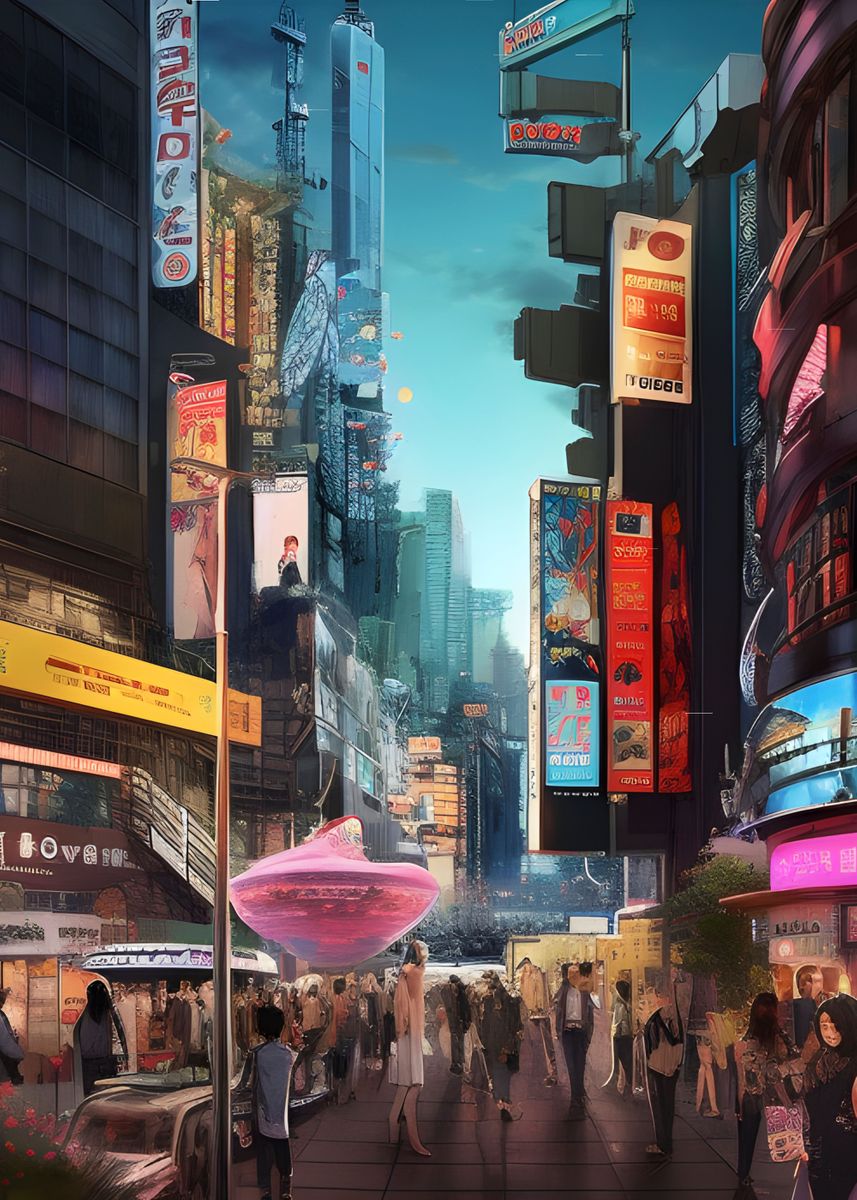 'Atompunk Dreamscape v4' Poster by Pedro Venancio | Displate