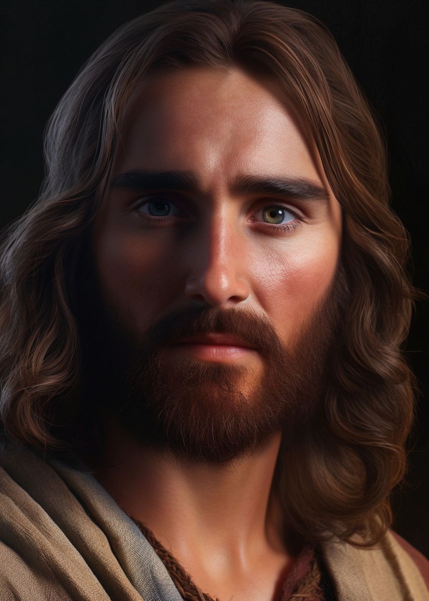 'Jesus Christ Portrait 7' Poster, picture, metal print, paint by ...