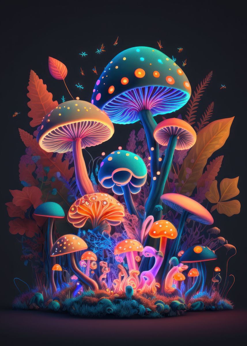 'Enchanted Mycology' Poster, picture, metal print, paint by Mojics ...