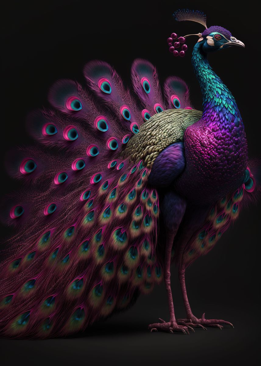 'Beautiful Peacock' Poster by Daniaal Odonnell | Displate